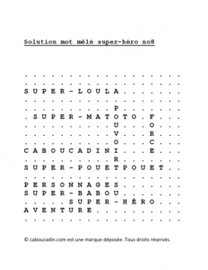 10 Mots mêlés: LES SUPER HEROS - caboucadin