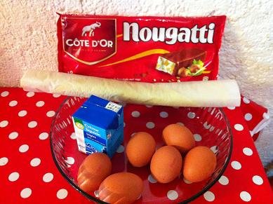 Tarte aux barres de chocolat Nougatti. - caboucadin