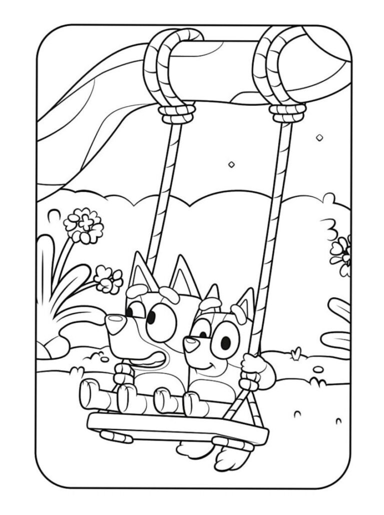 Coloriages de Bluey et de Bingo - caboucadin