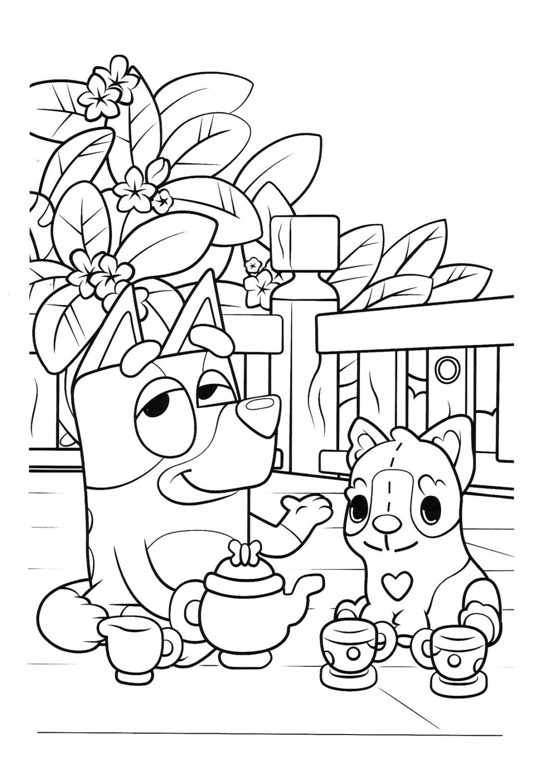 Coloriages de Bluey et de Bingo - caboucadin