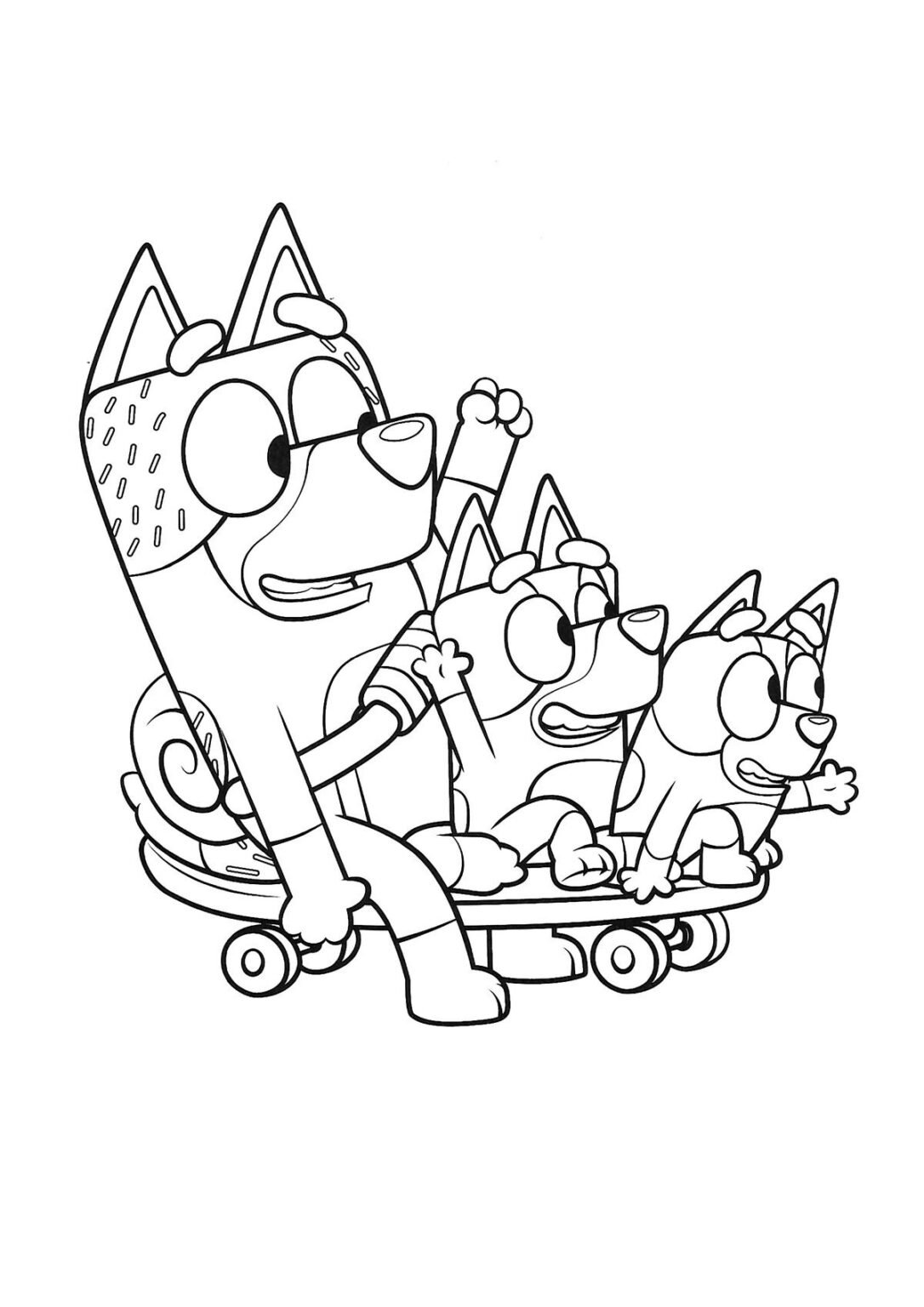 Coloriages de Bluey et de Bingo - caboucadin