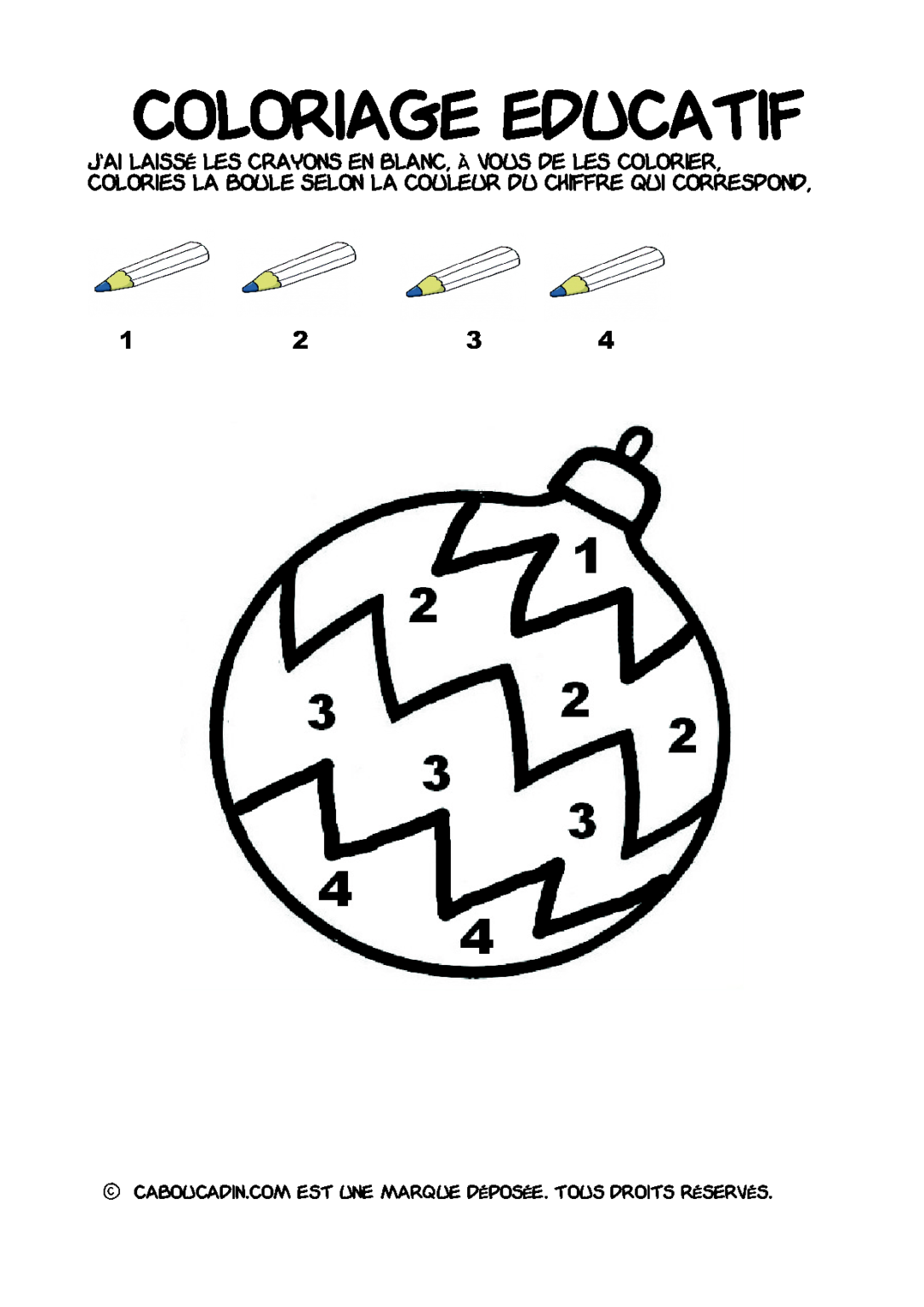 30 fiches maternelles Noël : Coloriages éducatif - caboucadin
