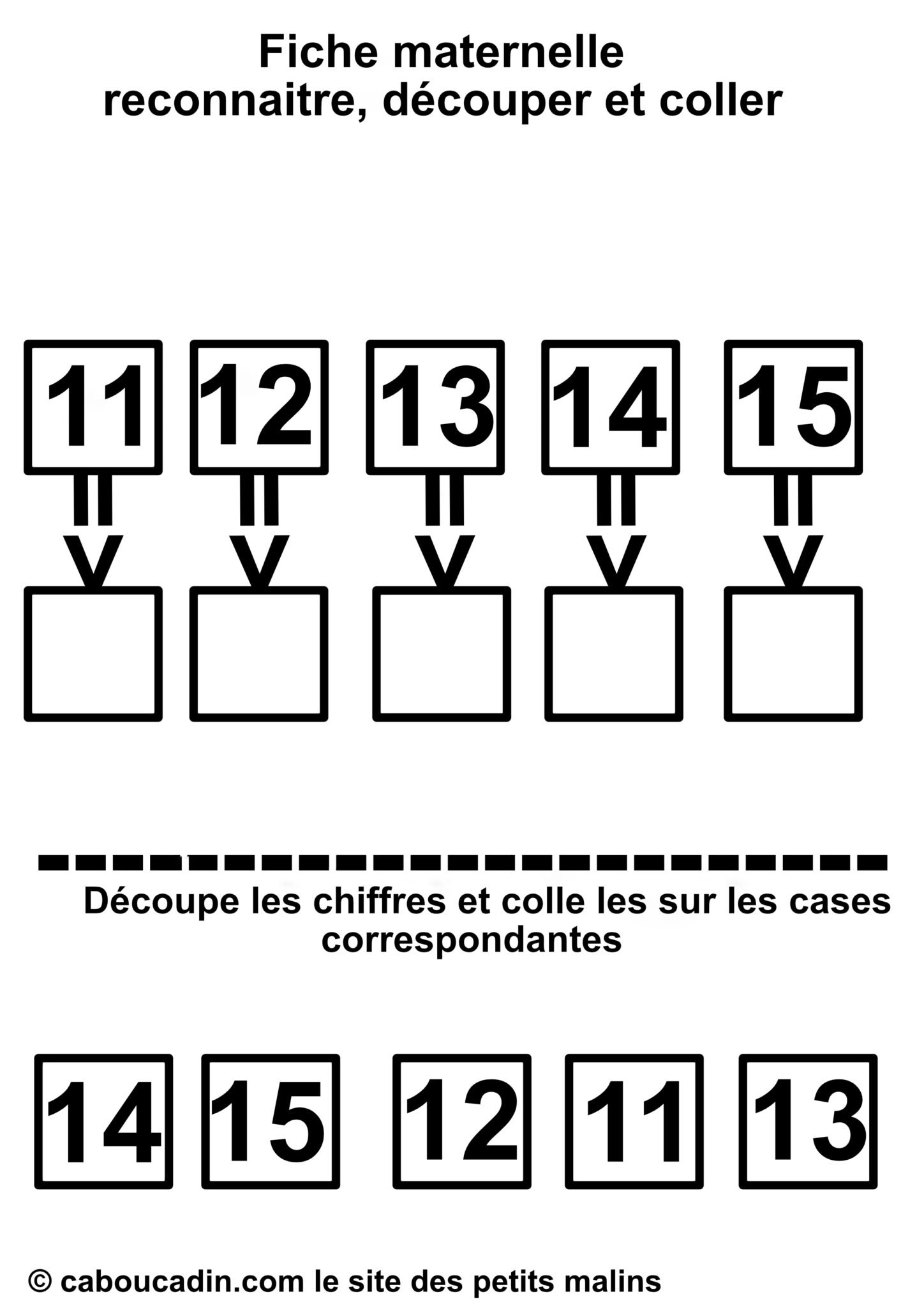 20 fiches maternelles maths avec du découpage et collage - caboucadin