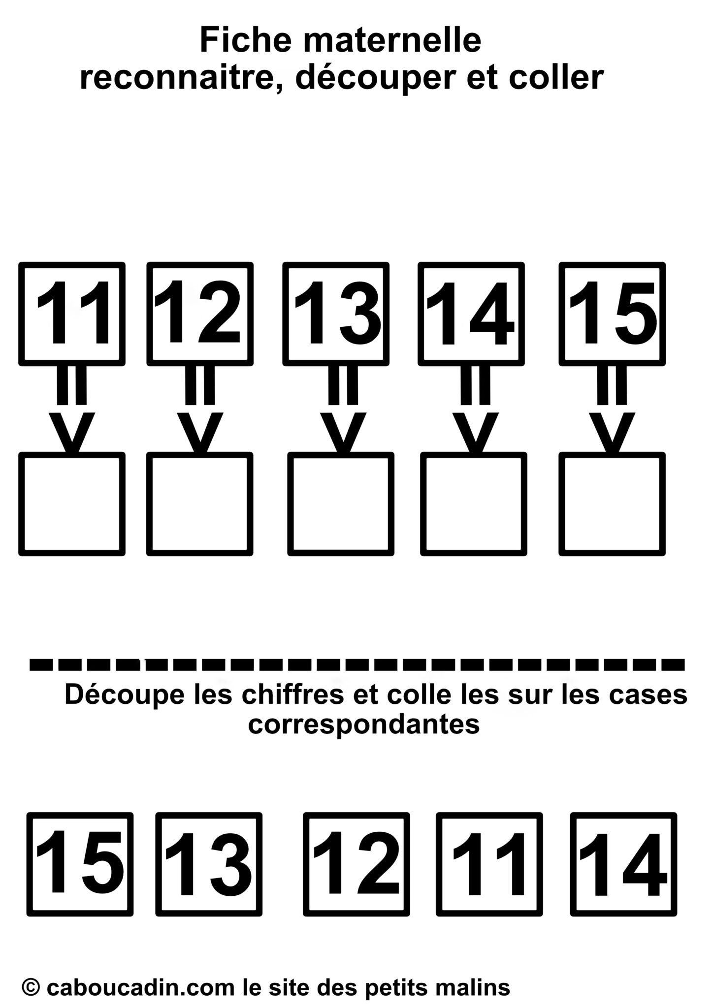20 fiches maternelles maths avec du découpage et collage - caboucadin