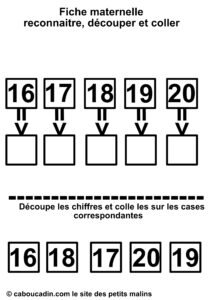20 fiches maternelles maths avec du découpage et collage - caboucadin