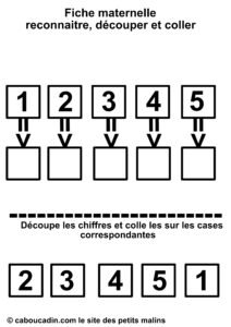 20 fiches maternelles maths avec du découpage et collage - caboucadin