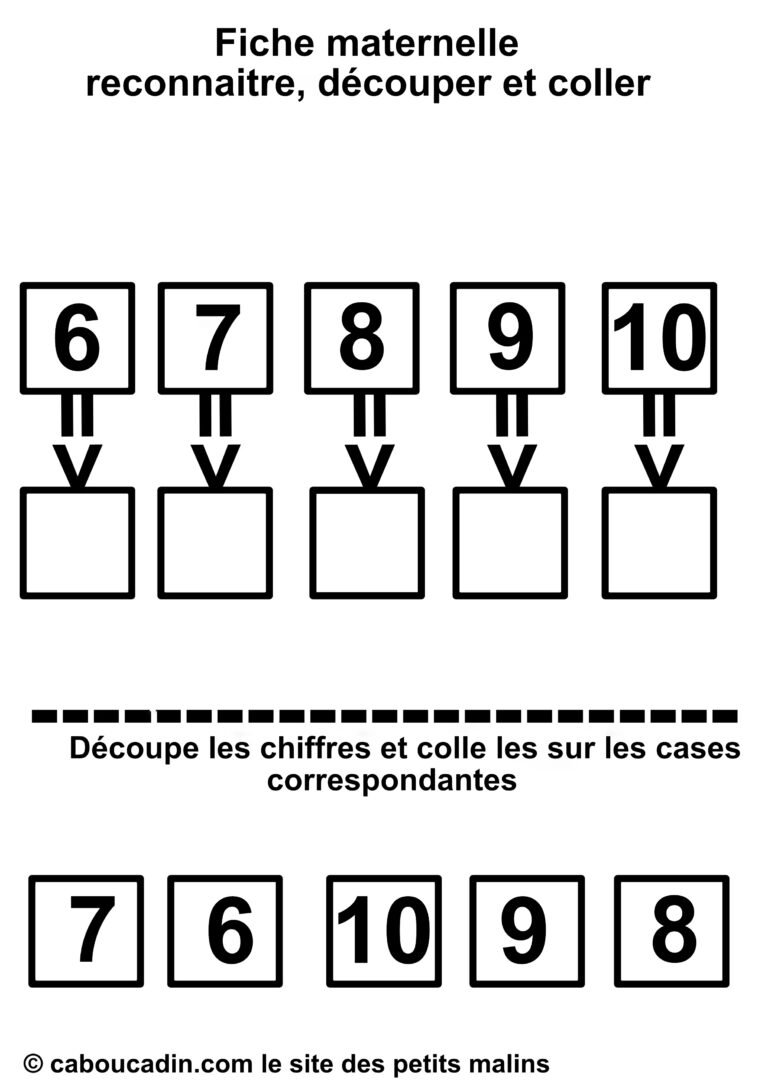 20 fiches maternelles maths avec du découpage et collage - caboucadin