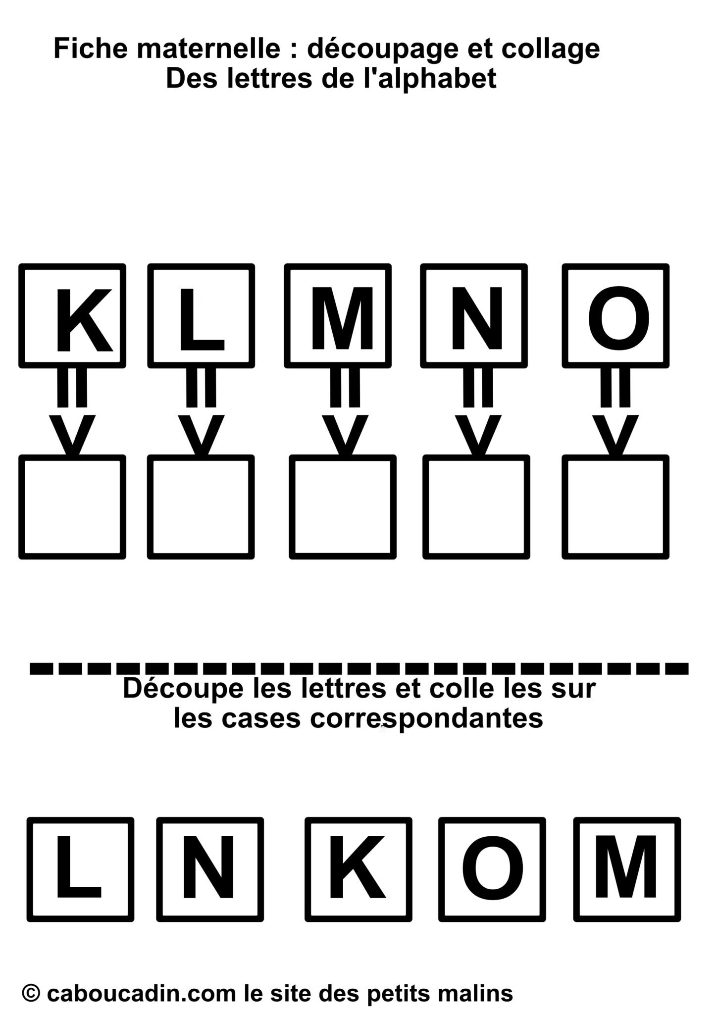 30 fiches maternelles: reconnaitre, découper et coller les lettres ...