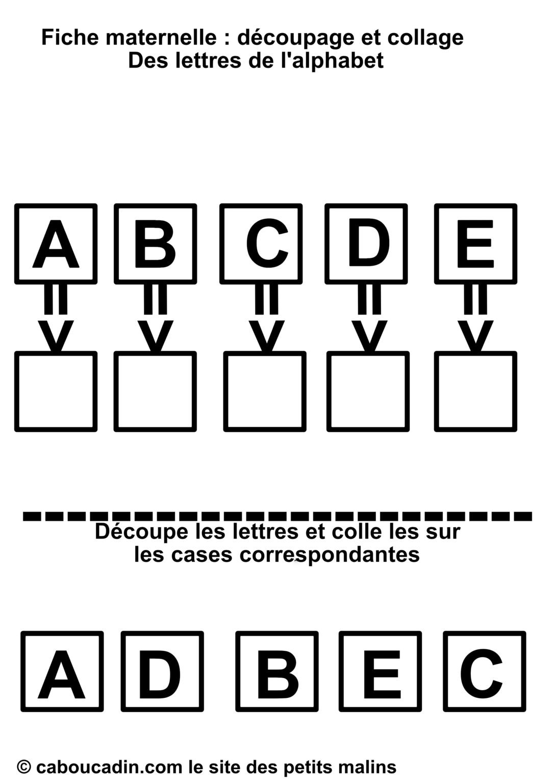 30 fiches maternelles: reconnaitre, découper et coller les lettres ...