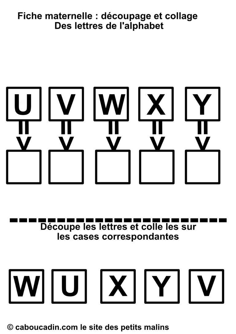 30 fiches maternelles: reconnaitre, découper et coller les lettres ...
