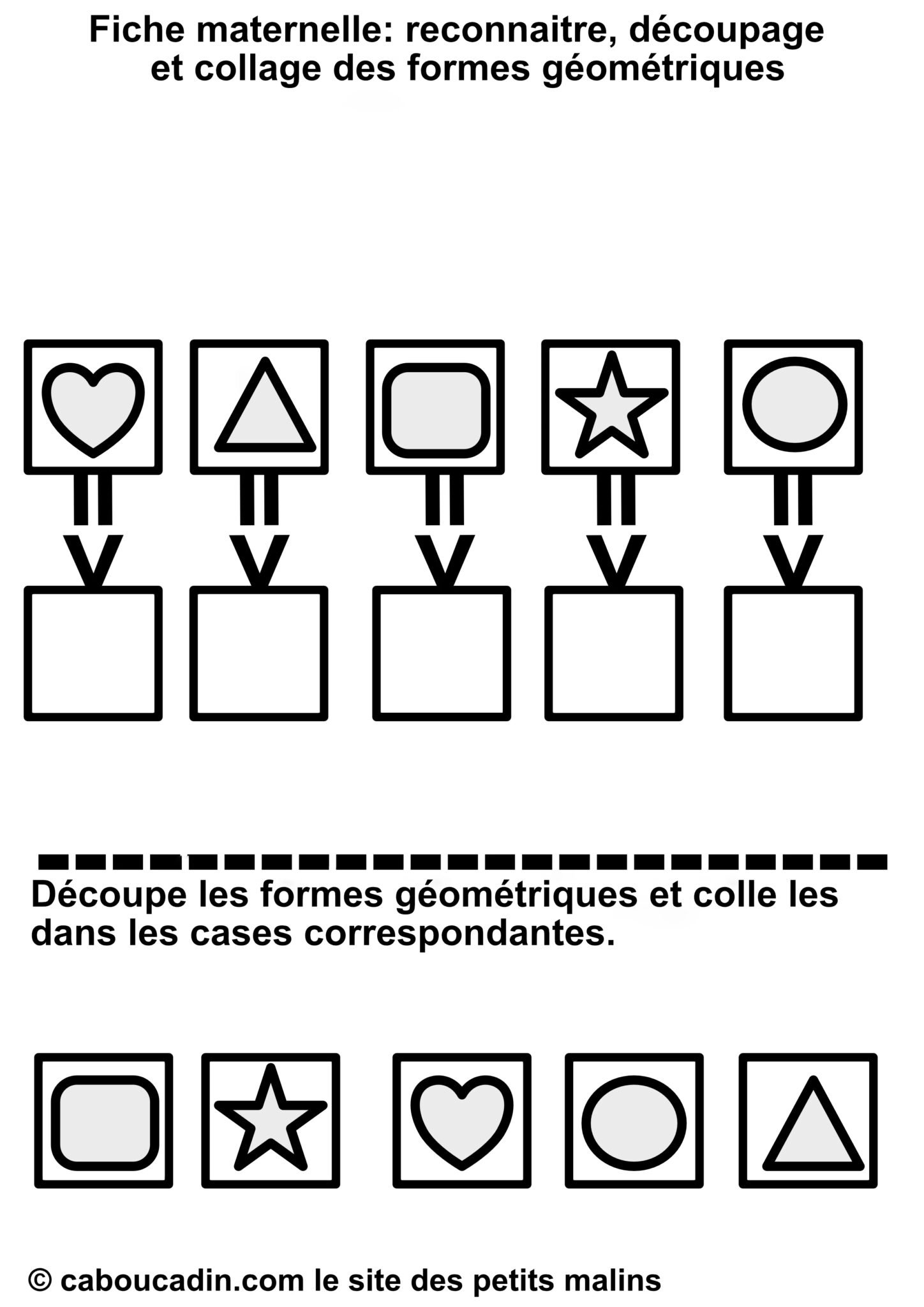 15 fiches maternelles: découpage et collage de formes géométriques ...