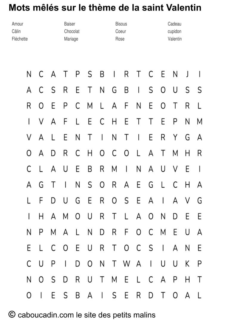 150 mots mêlés à imprimer - caboucadin