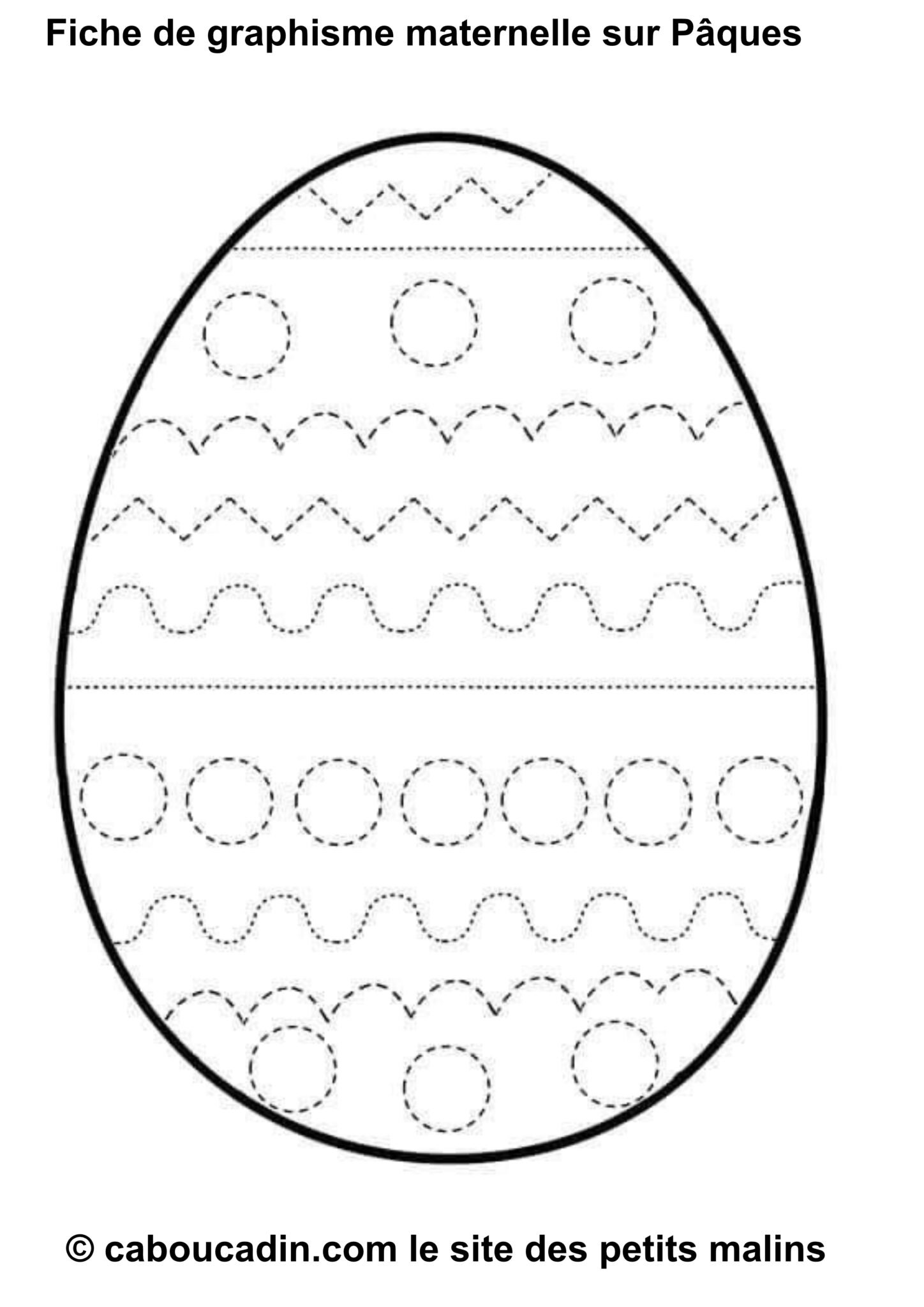 Fiche de Graphisme Maternelle : Des œufs de Pâques à décorer ! - caboucadin