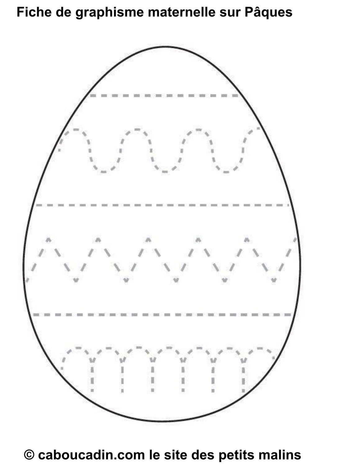 Fiche de Graphisme Maternelle : Des œufs de Pâques à décorer ! - caboucadin