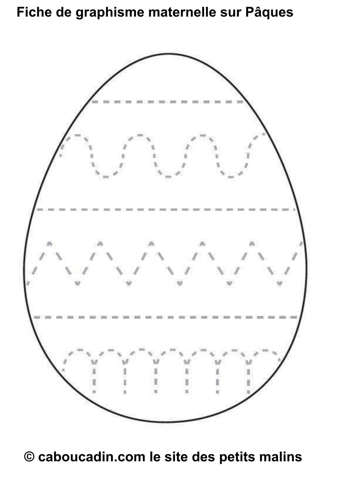 Fiche de Graphisme Maternelle : Des œufs de Pâques à décorer ! - caboucadin