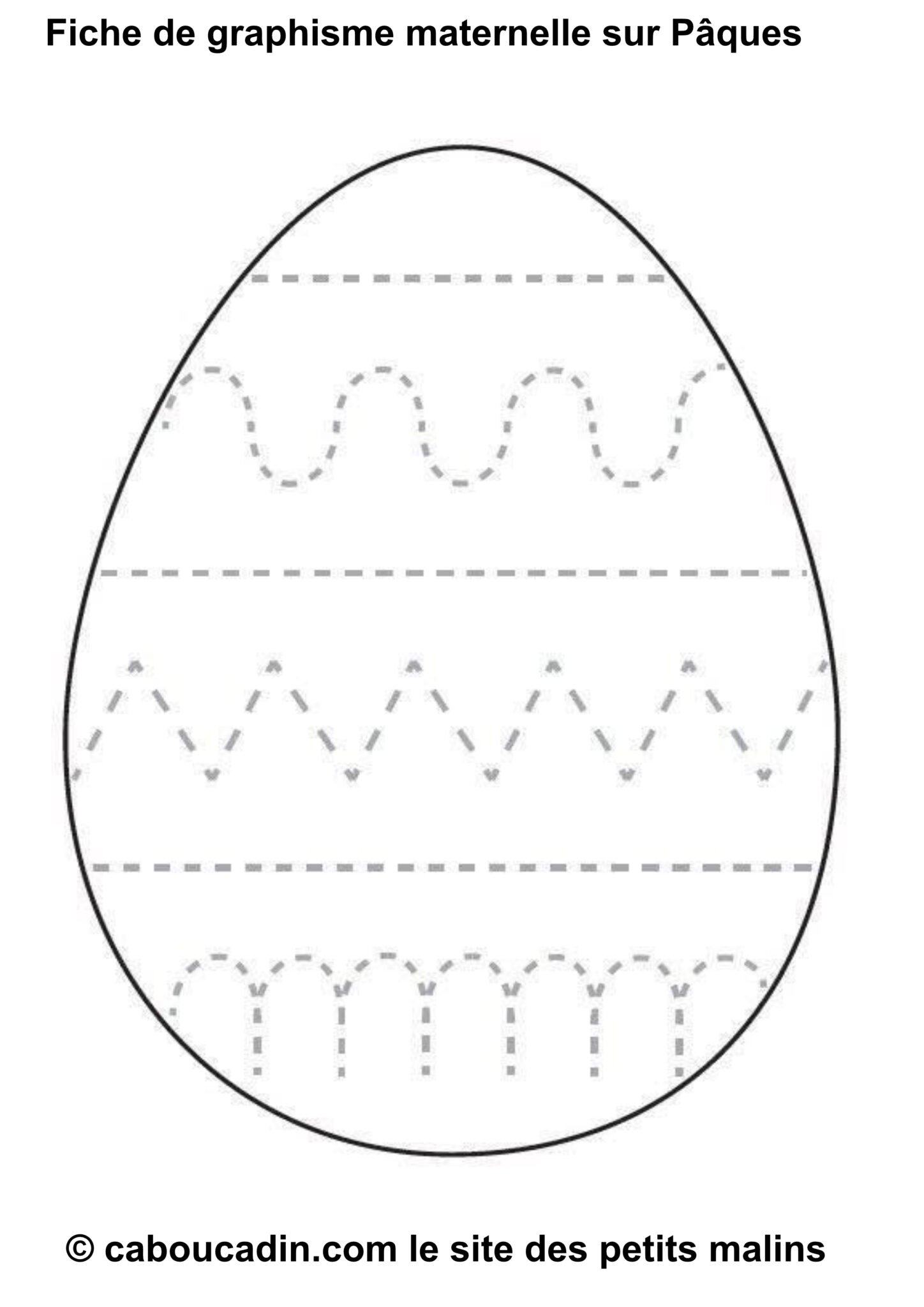 Fiche de Graphisme Maternelle : Des œufs de Pâques à décorer ! - caboucadin