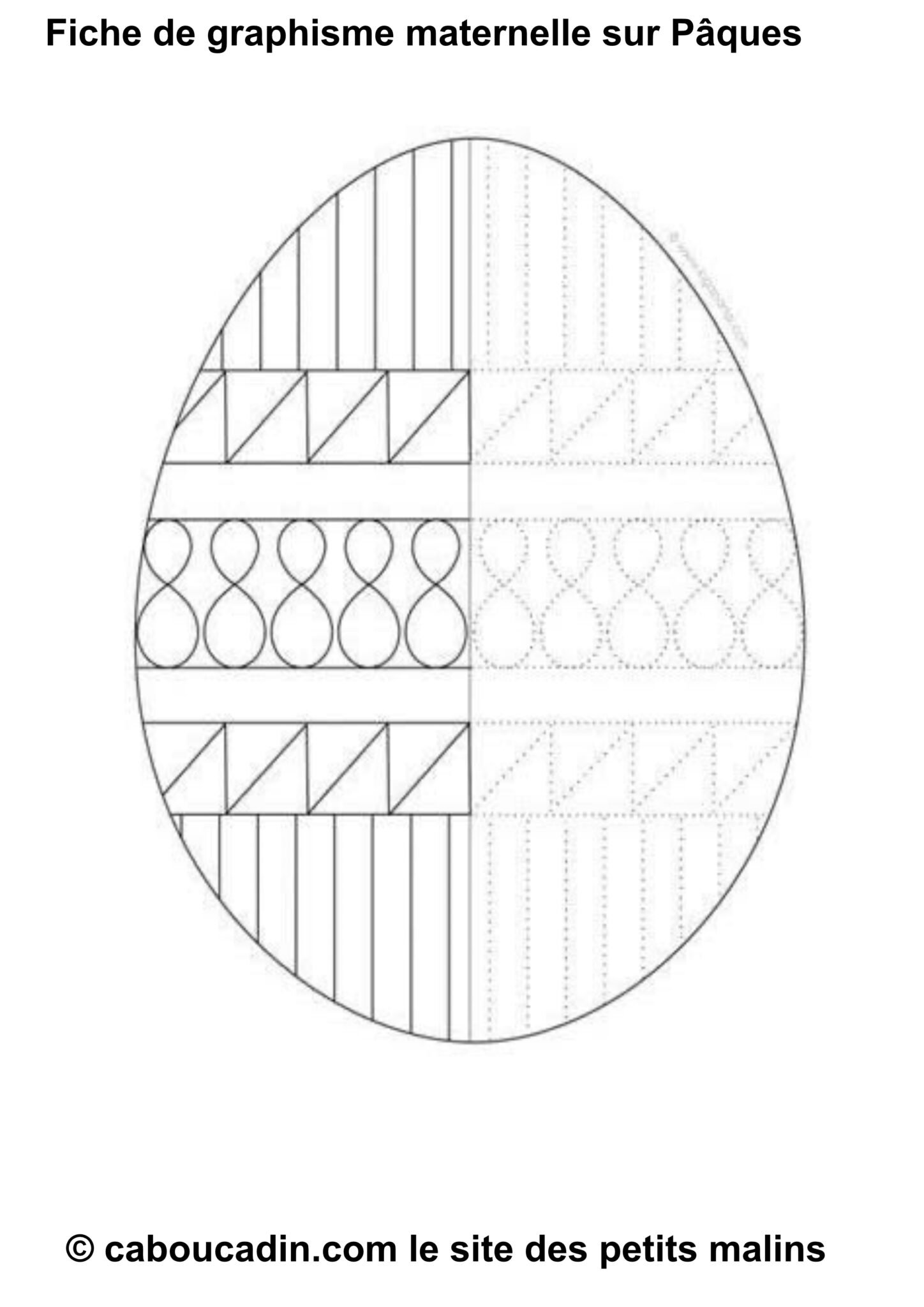 Fiche de Graphisme Maternelle : Des œufs de Pâques à décorer ! - caboucadin
