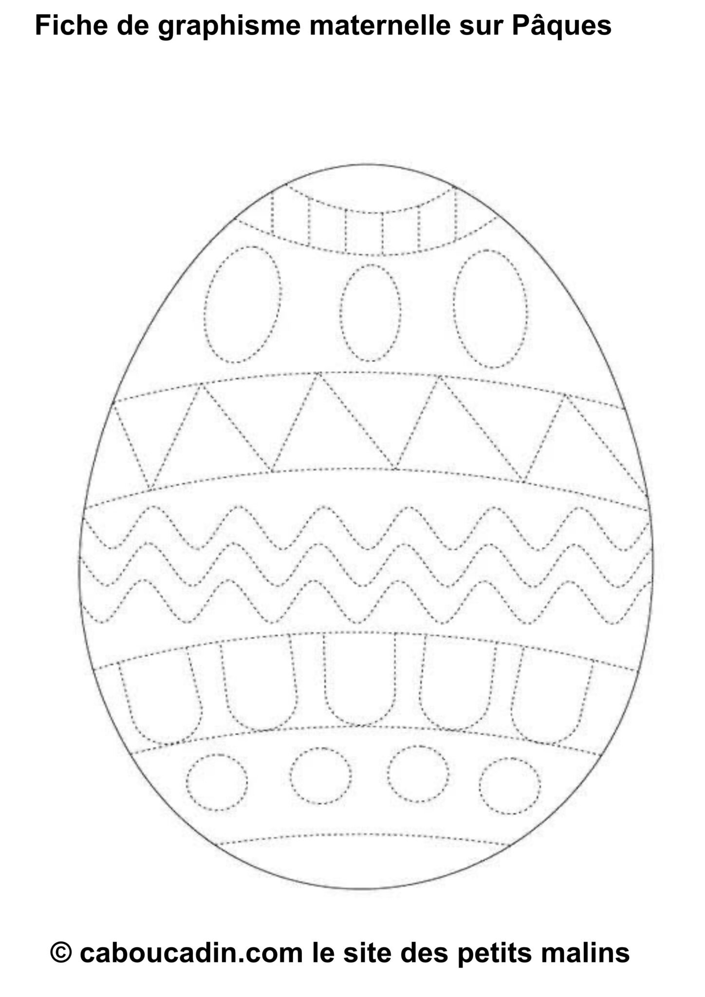 Fiche de Graphisme Maternelle : Des œufs de Pâques à décorer ! - caboucadin