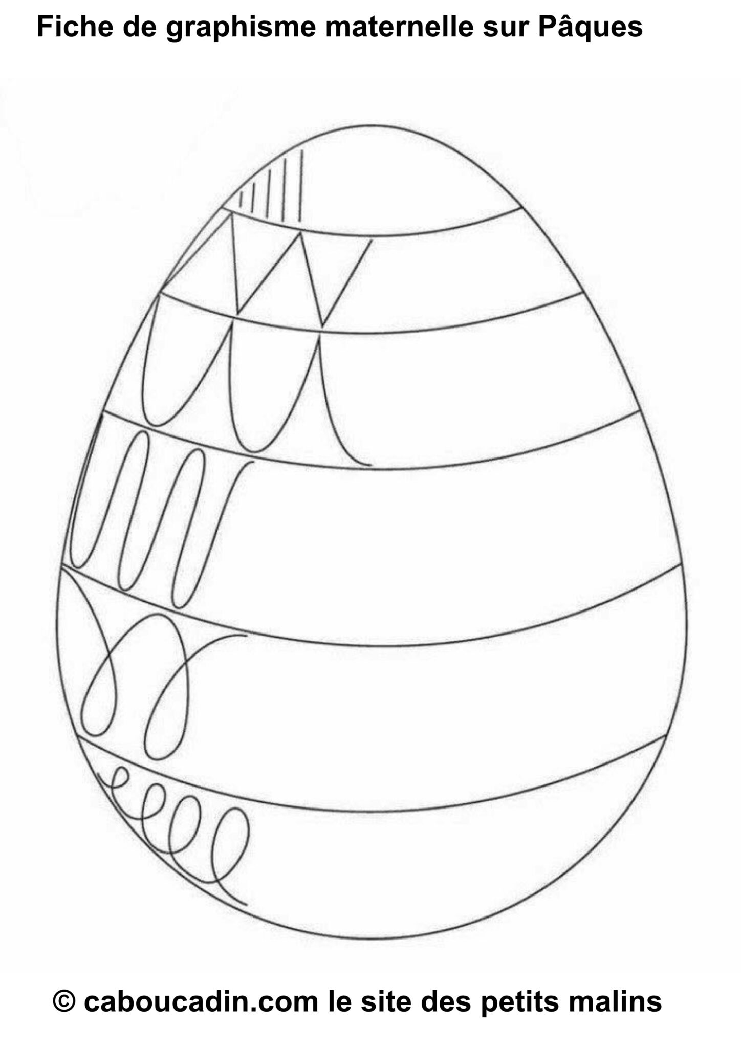 Fiche de Graphisme Maternelle : Des œufs de Pâques à décorer ! - caboucadin