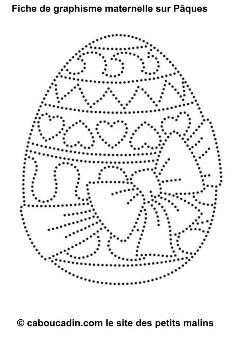 Fiche de Graphisme Maternelle : Des œufs de Pâques à décorer ! - caboucadin