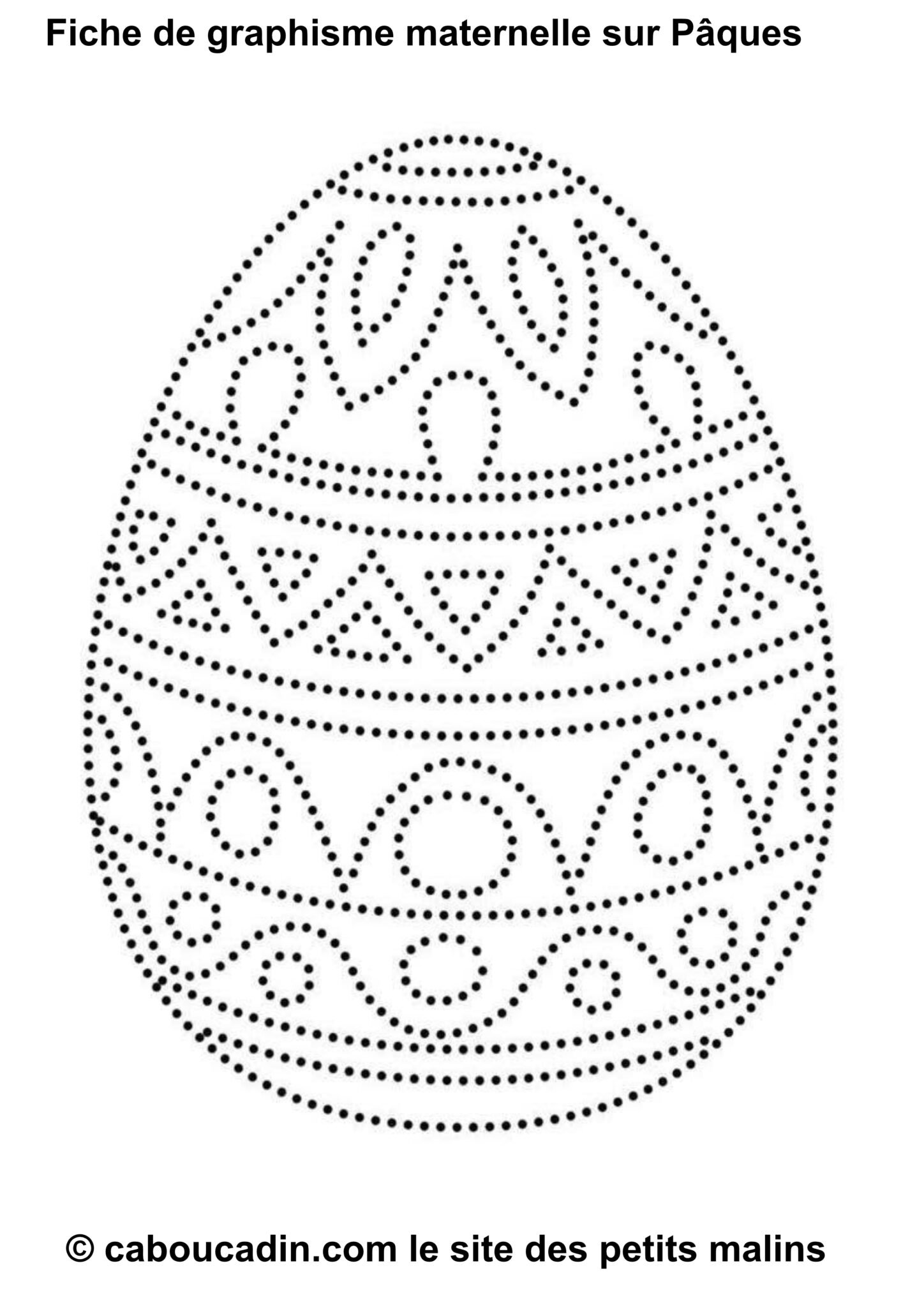Fiche de Graphisme Maternelle : Des œufs de Pâques à décorer ! - caboucadin