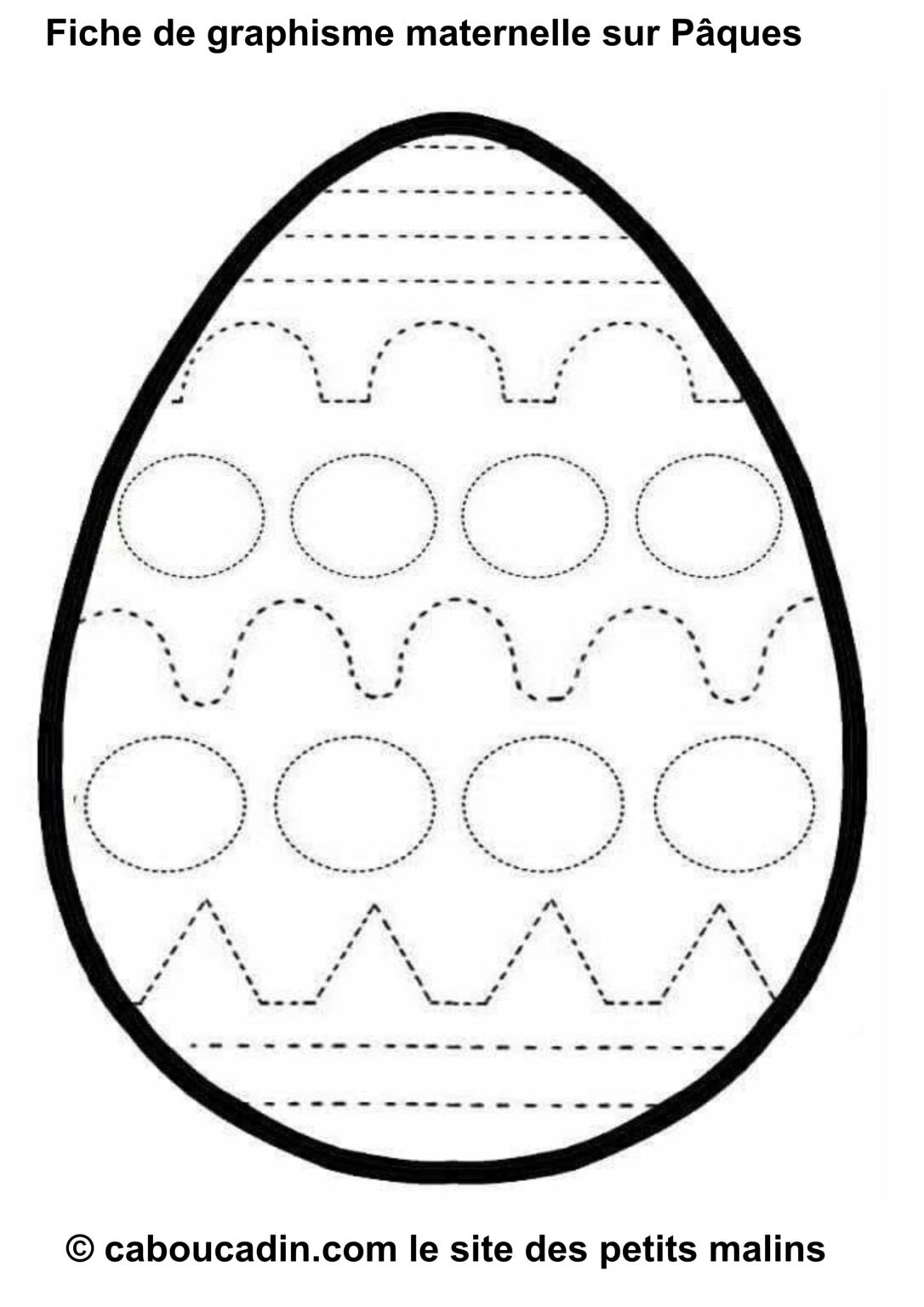 Fiche de Graphisme Maternelle : Des œufs de Pâques à décorer ! - caboucadin