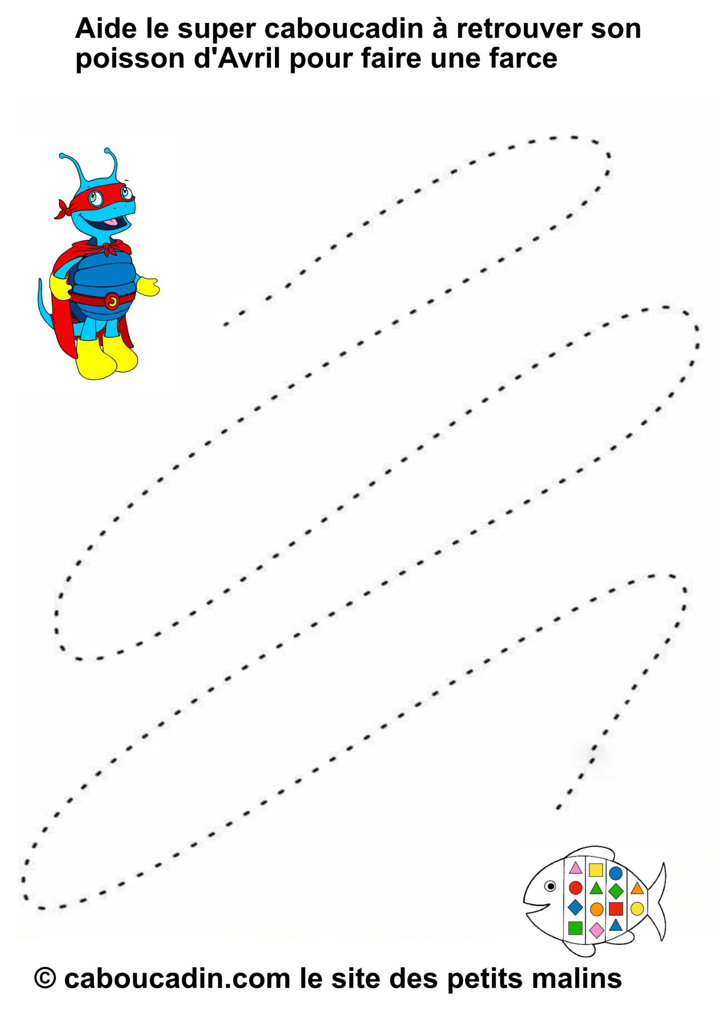 20 fiches graphismes maternelle avec un poisson d'Avril - caboucadin
