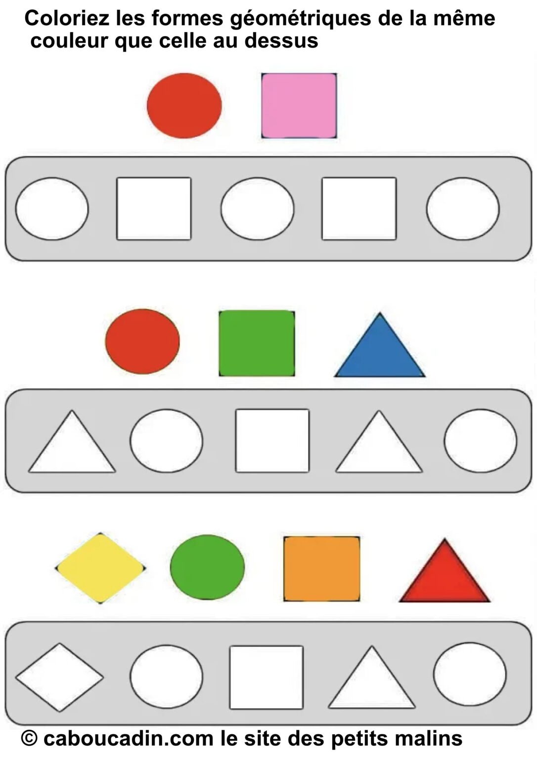 10 fiches maternelles pour apprendre les formes géométriques et les ...