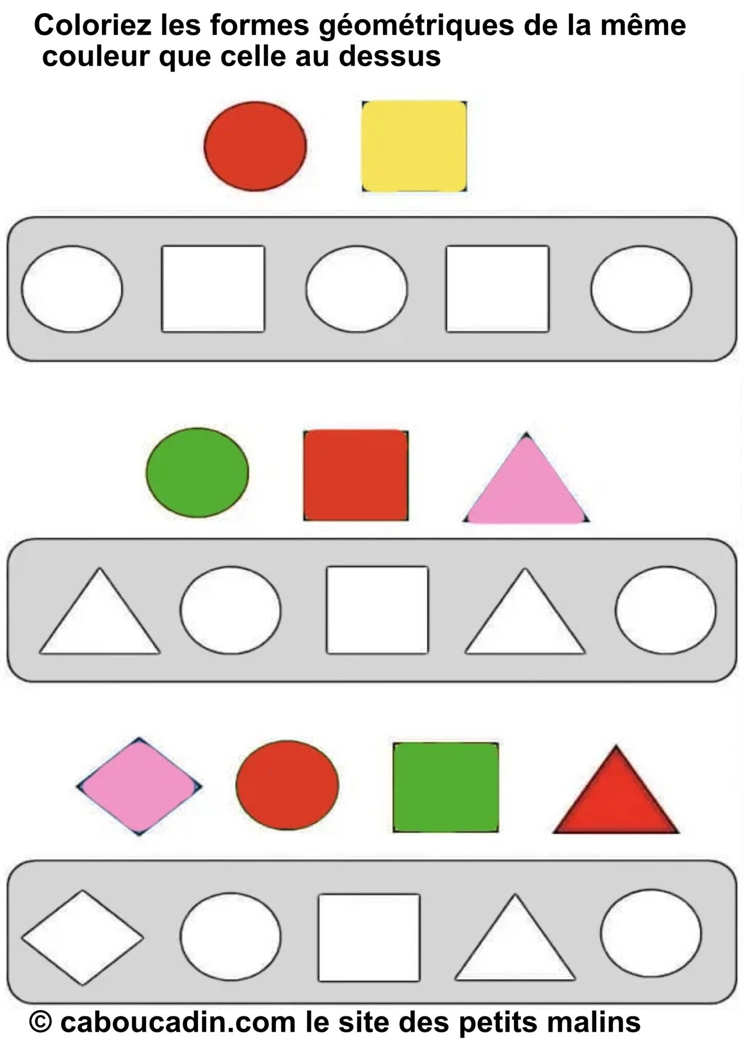 10 fiches maternelles pour apprendre les formes géométriques et les ...