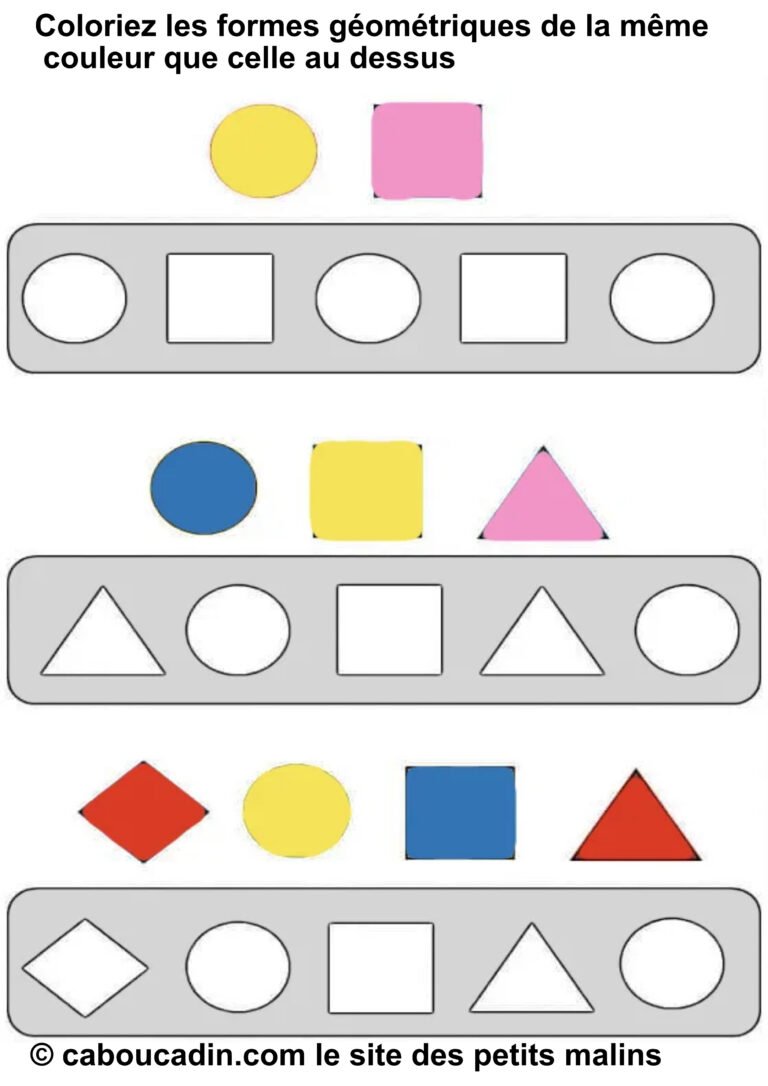 10 fiches maternelles pour apprendre les formes géométriques et les ...