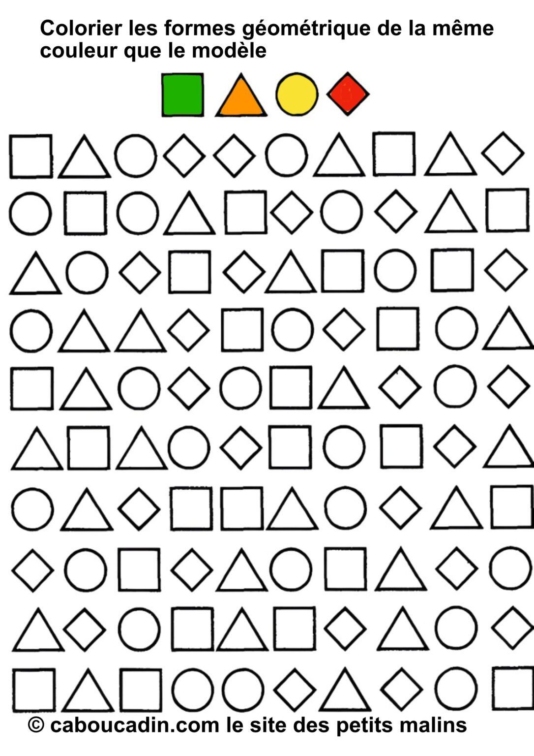 50 fiches pour reconnaitre les différentes formes géométriques - caboucadin