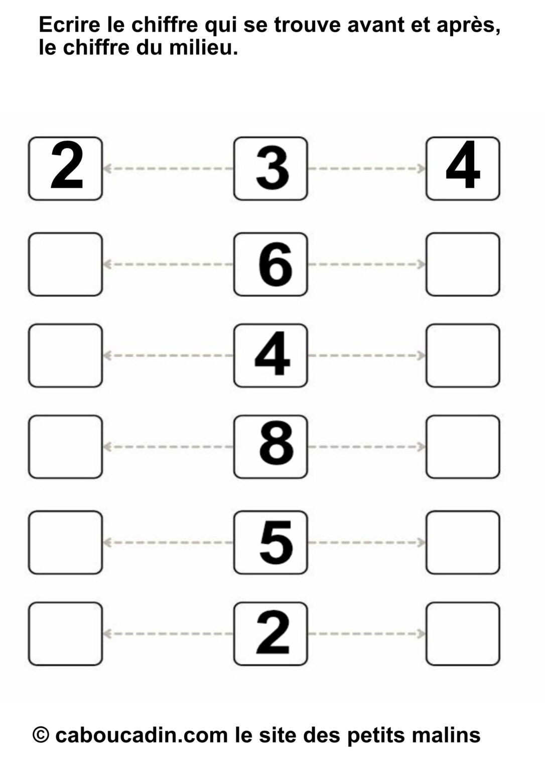 10 Fiches activité numération maternelle : écrire les chiffres avant et ...